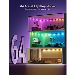 Govee RGBIC String Downlights, Smart LED String Lights Works with Alexa, Color Changing Indoor Wall Light Fixture for Party, New Year & Daily, Music Sync, 9.8ft with 15 LEDs, White