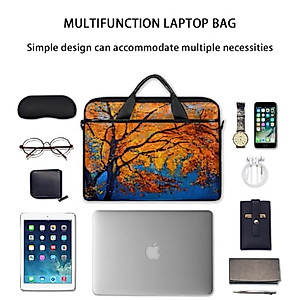 Fall Tree Laptop Computer Bag Waterproof Shoulder Messenger Bag 13-15 inch Durable Laptop Tote Bag with Shoulder Strap Handle Lightweight Crossbody Briefcase