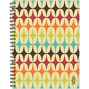 Willow Creek Press Rad Retro 2024 Softcover Spiral-Bound Weekly Planner (6.5" x 8.5")
