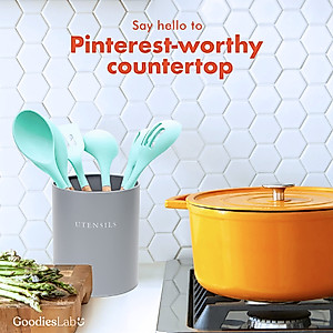 Kitchen Utensil Holder For Countertop, Large Utensil Holder for Kitchen Counter, Utensil Caddy Cooking Utensil Holder, Spatula Holder Utensil Crock, Farmhouse Utensil Holder, Kitchen Utensil Organizer