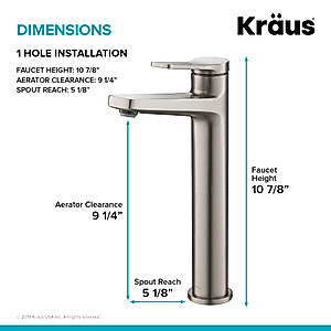 KRAUS Indy Single Handle Vessel Bathroom Faucet in Chrome, KVF-1400CH