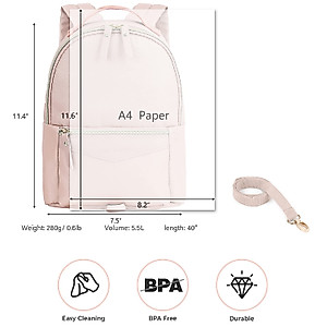 mommore Fashion Toddler Backpack for Girls with Safety Leash for Kids Age 1-3, Pink