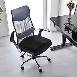 Tsumbay Memory Foam Seat Cushion, Office Soft Seat Cushion with Carry Handle, Washable Cover, Comfortable Coccyx Cushion for Home Office Chair Pad, Car Seat, Wheelchair -Black