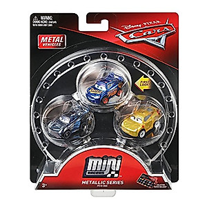 Disney Cars Toys Mini Racers Metal Vehicles, 3 Pack