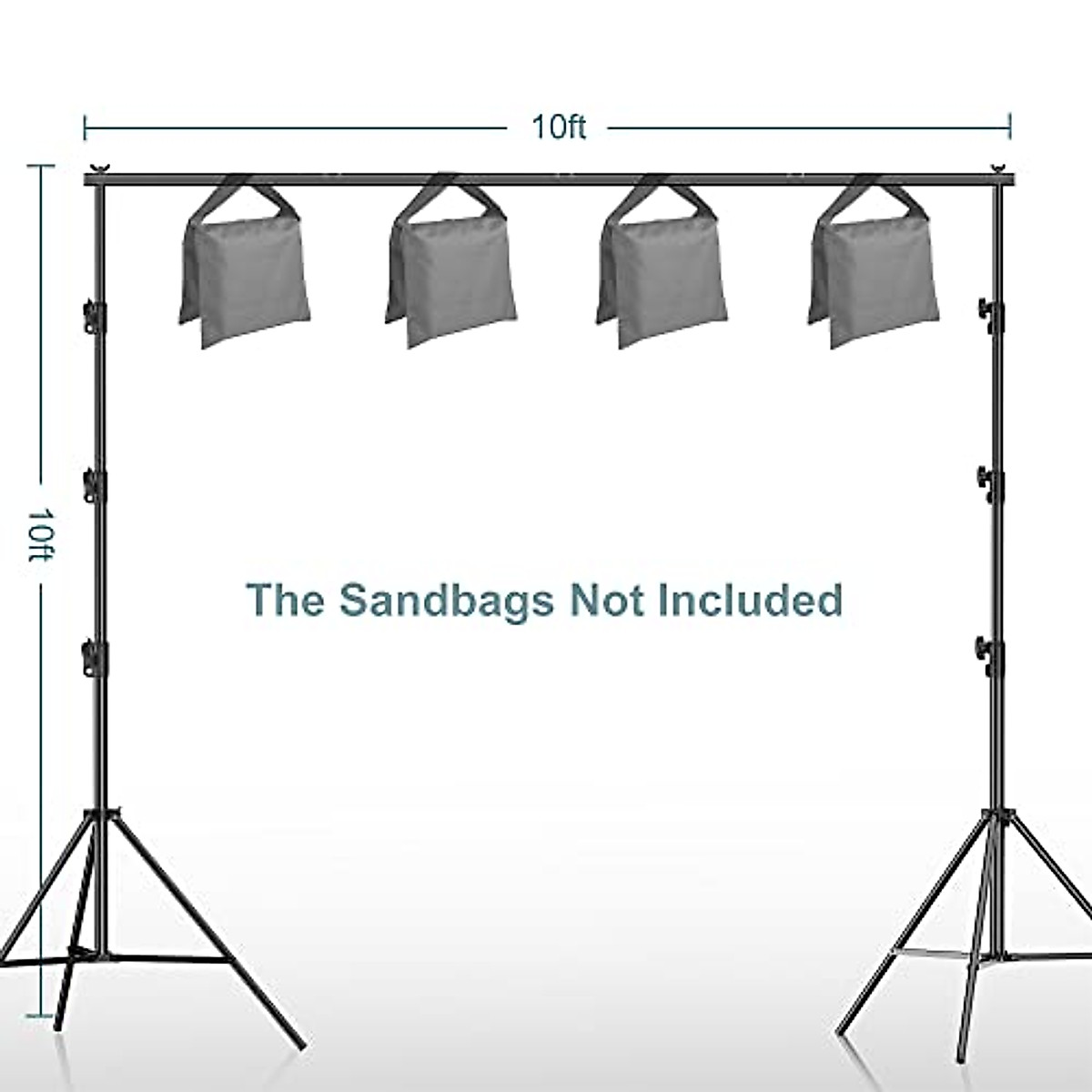 FUDESY Photo Video Studio 10 x 10Ft Heavy Duty Adjustable Backdrop Stand,Background Support System for Photography with Carry Bag,Two Pieces Spring Clamps
