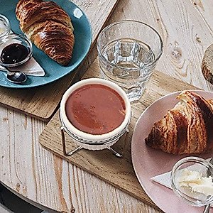 Hiware 4 Pieces Ceramic Butter Warmers with 24 Pieces Tealight Candles Set for Seafood, Fondue - Dishwasher Safe