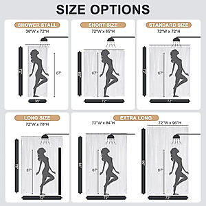 AmazerBath Heavy Duty Shower Curtain Liner 12 Gauge, 72 x 84 Inches Clear Shower Curtain Liner with 3 Clear Stones and 12 Grommet Holes, Weighted Plastic Shower Curtain Liner