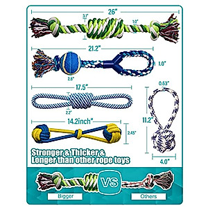 Heibizi Dog Toys for Large Dogs Aggressive Chewers, Valued Durable Dog Rope Toys Pack for Medium Large Breed, Interactive Tug of War Toys for Dogs, Dog Gifts
