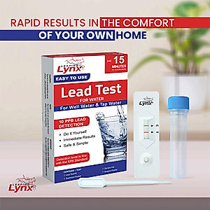Lead Water Testing Kit for Drinking Water, Well Water Testing Kit, Water Tester Results in Minutes – Simple 3-Step Procedure, Drinking Water Test Kit - Home Lead Water Test Kit, 10 PPB Sensitivity