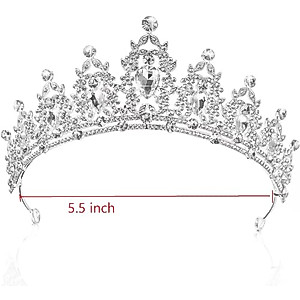 Kamirola Silver Crystal Tiaras for Women, Wedding Tiaras and Crowns for Women Tiaras Birthday Party Princess Queen Crown Hair Accessories Bride Rhinestone headbands for women
