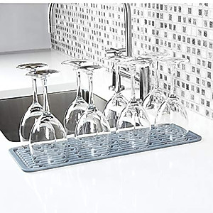 OXO Good Grips Silicone Stemware Drying Mat, Gray