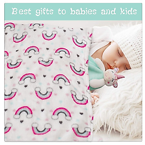 FINOHOPE Baby Blanket Plush Fleece with Security Blanket Snuggler Stuffed Animal Loveys for Boys and Girls, Green Unicorn