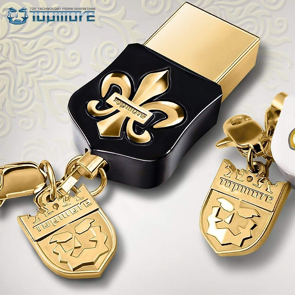 TOPMORE NR Series USB 3.0 The Capets Logo Design Flash Disk Portable High Read Speed Memory Stick (64GB, Black & Gold)