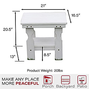 CAF Amish Heavy Duty Pressure Treated End Table (Semi-Solid White Stain)