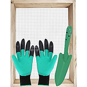 Soil Sifter, Dirt Sifter for Gardening, Compost Sifter, Garden Sieve, Light Wood Sifter for Rocks, Screen Sifter Top Soil/Peat Moss/Worm/Leaves/Loam Soil/Sand,Great Garden Tool for Plants & Vegetables