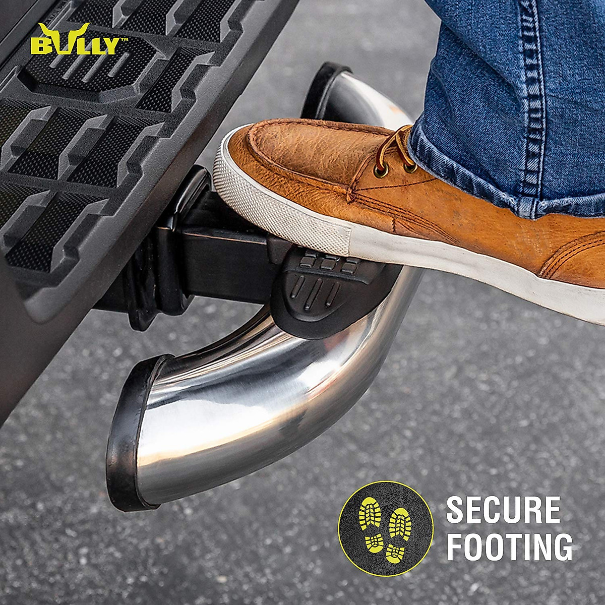 Bully CR-600 Chrome Stainless Steel Universal Fit Truck Hitch Step Fits 2" Hitch Receivers for Trucks from Chevy (Chevrolet), Ford, Toyota, GMC, Dodge RAM, Jeep