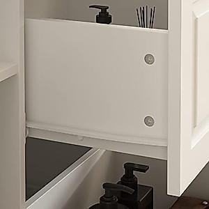 Homsee Modern Sideboard Kitchen Buffet Cabinet with 2 Glass Doors, 3 Drawers & 4 Storage Compartments, Wood Cupboard Console Table TV Stand for Living Room, White (47.2”W x 15.7”D x 33.8”H)