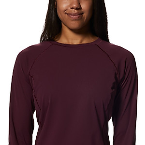 Mountain Hardwear Women's Mountain Stretch Long Sleeve Crew, Cocoa Red, X-Small
