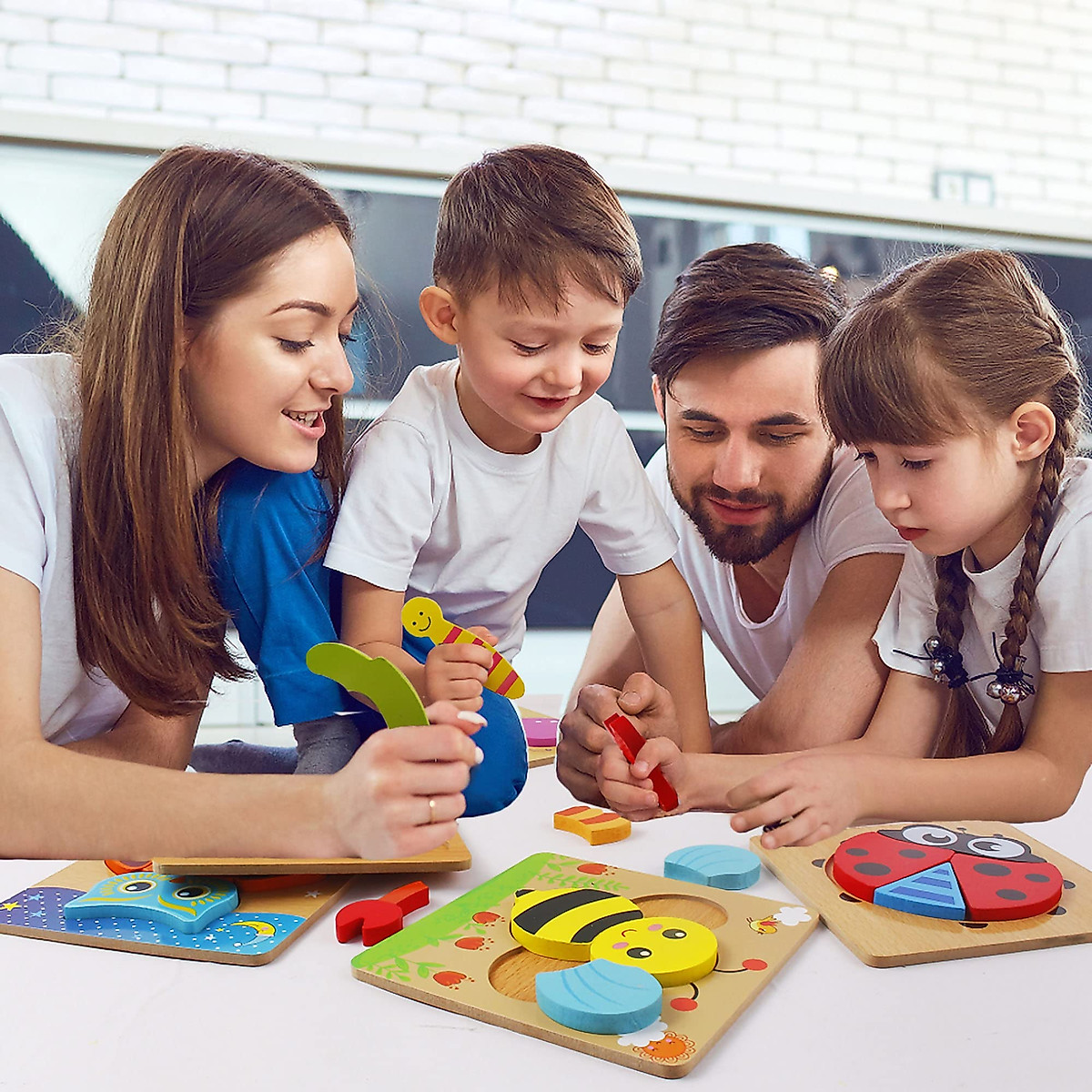 KERARME Toddler Puzzles Wooden Toys Montessori 6 Pack Animal Toddler Puzzle Toddlers Activities Preschool Learning Early Educational Sensory Toys Travel Montessori Toys 1 2 3 Year Old Toys Gifts