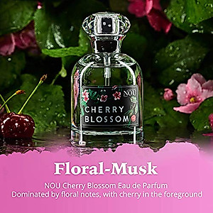 NOU Cherry Blossom Perfume – Floral Perfume with Sweet Fruity Notes – Natural Perfume for Women with Essential Oils – Fresh Smelling Perfume Cherry Blossom Perfume for Women – 1.7 fl oz EDP
