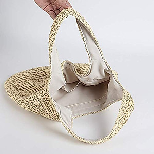 Women Shoulder Paper Woven Female Handbags Large Capacity Summer Beach Straw Bags Casual Tote Purses brown