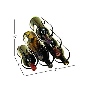 Deco 79 Metal 6 Bottle Wine Rack, 12" x 7" x 10", Black