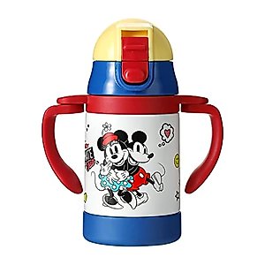 MINISO Mickey Mouse Collection Insulated Bottle, 8.7oz Stainless Steel Water Bottles for Gym,Travel,Sports, Reusable Metal Water Bottle