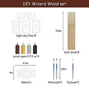 Magic Wand Making Kit for Kids Adults DIY Craft Set Wizard Birthday Party Supplies Make Your Own Wands 24-Piece