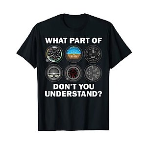 Funny Pilot Art Men Women Aviation Airline Pilot Instruments T-Shirt