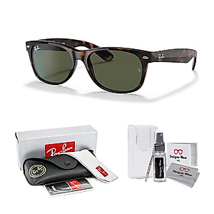 Ray Ban RB2132 NEW WAYFARER 902/58 58M Tortoise/Crystal Green Polarized Sunglasses For Men For Women