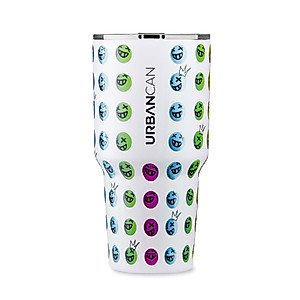 URBANCAN 30 oz Insulated Tumbler with Lid and Straw - Drink In Style with a Stainless Steel Tumbler Travel Mug - Premium Double Walled Thermos Flask - Play On Neon