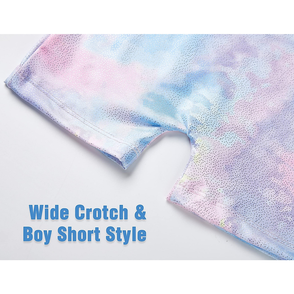 Gymnastics Leotards for Girls 7-8 Years Sparkly Purple Tie Dye Sleeveless Biketards Stretchy Tumbling Practicing Unitard