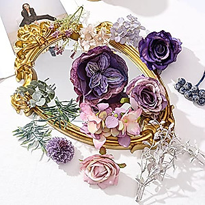 HIMIFOLO Artificial Flowers Austin Roses 25pcs Silk Fake Flowers for DIY Wedding Bouquets Combo Gradual Change Centerpieces Arrangements Party Bridal Baby Shower Home Decorations (Purple)