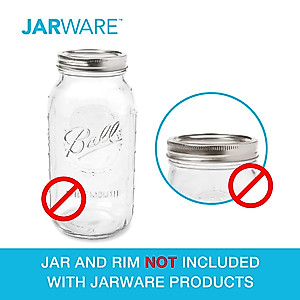 Jarware Drink, Orange Lid for Regular-Mouth Mason Jars