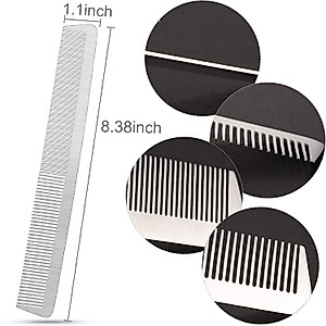 3 Pieces Metal Barber Combs Stainless Steel Hair Comb Fine Cutting Comb Hair Styling Hairdressing Comb Salon Detangler Comb for Women and Men (Fine Cutting Comb)