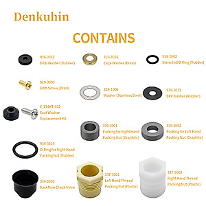 Denkuhin 630-7755 Wall Hydrant Repair Kit Compatible with Faucet Repair Kit 500 400 300 Series, Replacement for Pressure Vacuum Breaker