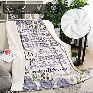 65th Birthday Gifts for Women, Gifts for 65 Year Old Womens Blanket, 65th Birthday Decorations Gifts Ideas for Her Wife Sister Mom Grandmother Friends, Cozy Soft Flannel Throw Blanket 50 X 60 in