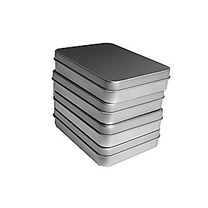 Walkingpround 12 Pack Empty Tin Box Storage Containers Metal Silver Rectangular for Candy Tins Gift Card Holder Box