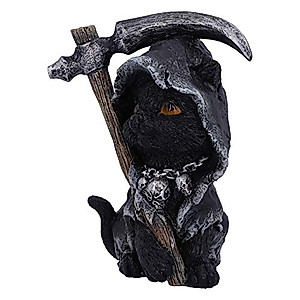 Nemesis Now Amara Grim Reaper Feline Cat Figurine, Resin, Hand-Painted, Gothic Decor, 10.2cm