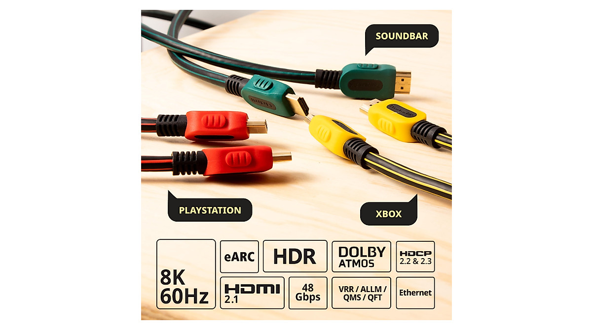 10 Foot HDMI Cable 3 Pack - 8K, 48Gbps, Upgrade Now