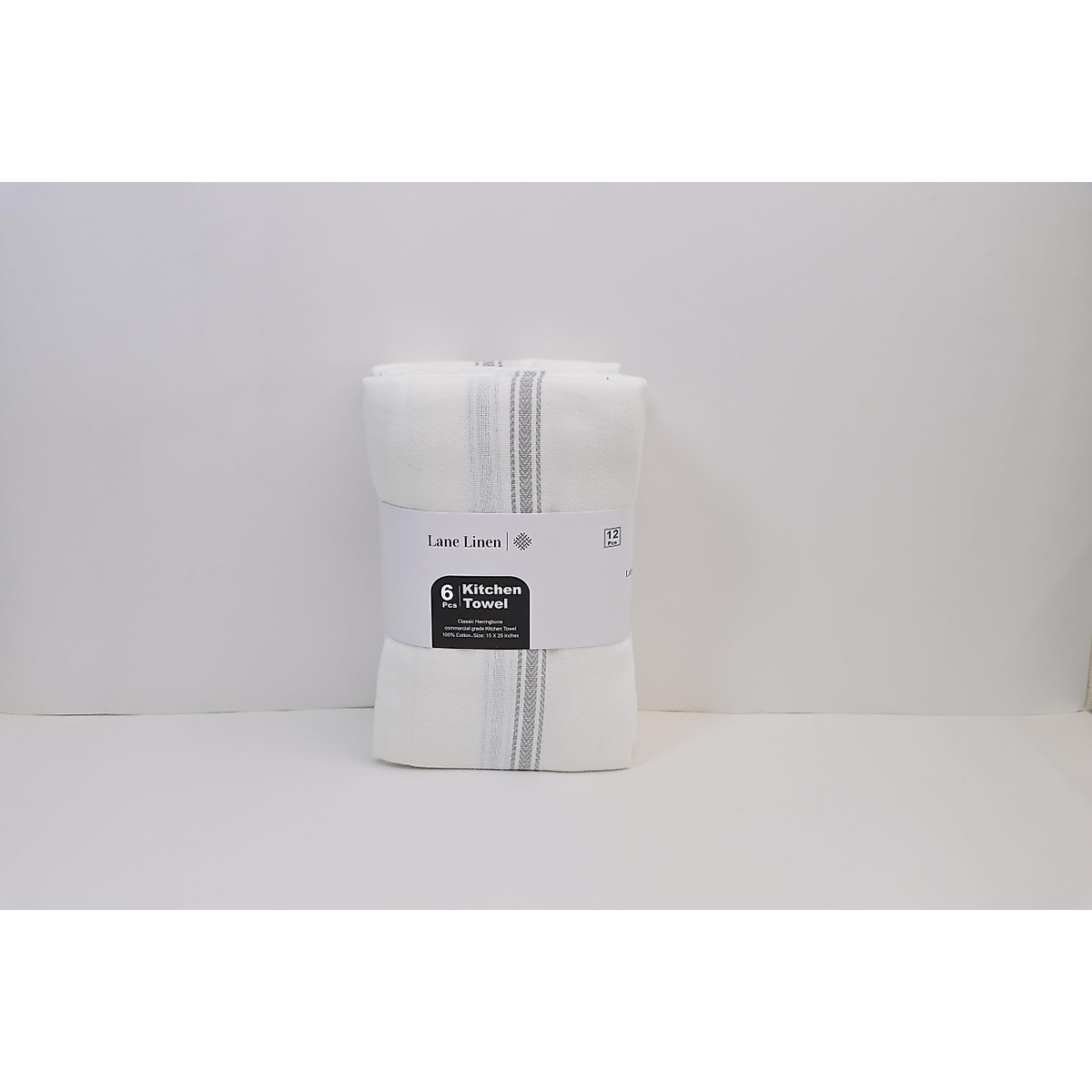 Kitchen Towel Set - 100% Cotton Kitchen Towels, Reusable Dish Cloths, Grey Dish Towels for Kitchen, Soft Absorbent Tea Towels, Durable Kitchen Hand Towels, 14” x 25” Kitchen Dish Towels - 6 Pack