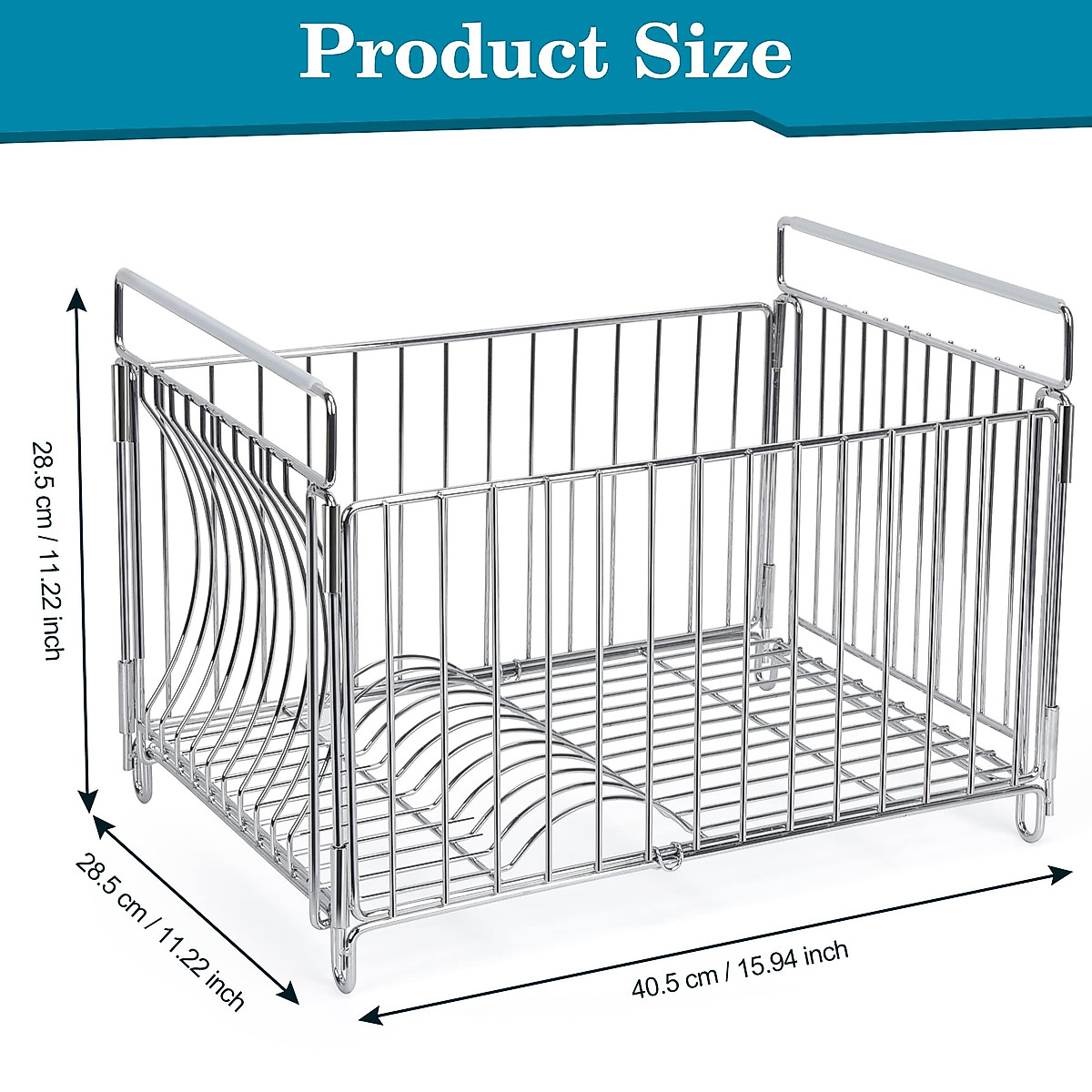ChengFu Deep Dish Drying Rack and Utensil Cutlery Holder, Deep Large Dish Drying Rack, Dish Racks for Kitchen Counter, Holds 10, 10.5, 12 inch Dinner Plates