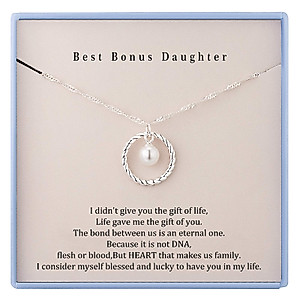 Burning Love Bonus Daughter Necklace from Bonus Mom Step Daughter Presents Sterling Silver Necklace Bonus Daughter Gifts