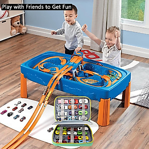 KISLANE 24 Toy Cars Storage for Toy Cars, Storage Case Compatible with 24 Toy Cars, Matchbox Cars, Mini Toys, Toy Cars Storage for Kids, Bag Only (Green)