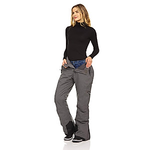 Arctic Quest Women's Snow Ski Pants Water Resistant Softshell Insulated Flare for Snowboarding Hiking Winter Outdoor Pants, Grey Heather, Medium