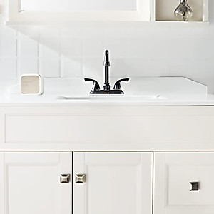 PARLOS Double-Handle Lavatory Faucet with Metal Drain Assembly and Supply Hose Lead-Free cUPC Bathroom Faucet Mixer Two-Handle Lavatory Vanity Utility Laundry Faucet Oil Rubbed Bronze, 13592