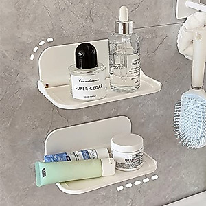 kaileyouxiangongsi Floating Shelves Wall Mounted Set of 2 - Damage Free Expand Wall Space - 7 Inch Command Shelf for Bedroom, Bathroom, Kitchen, Living Room, Small Wall Shelves (White)