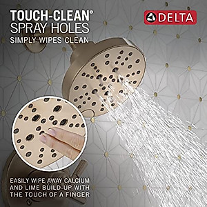 Delta Faucet Saylor 17 Series Gold Shower Valve Trim Kit with H2Okinetic Shower Head, Delta Shower System, Shower Faucet Set, Shower Head and Handle, Champagne Bronze T17235-CZ (Valve Not Included)