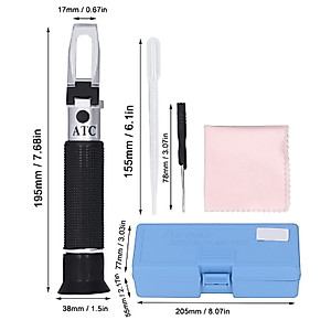 Salinity Refractometer, Salinity Meter 0‑100 PPT 1,000‑1,070 Rustproof for Marine Monitoring