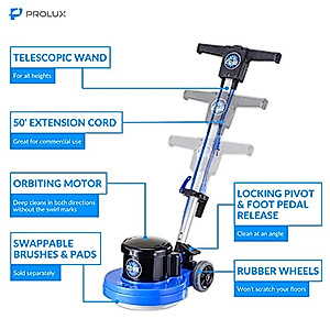 Prolux Core Heavy Duty Single Pad Commercial Polisher Floor Buffer Machine Tile Scrubber (13 Inch Medium Duty Buffer Only)